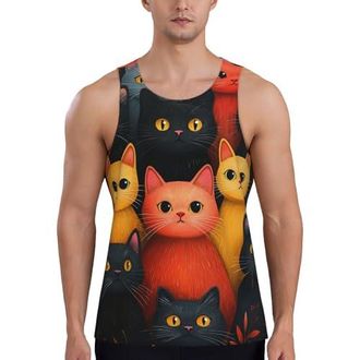 Generic D&eacute;bardeur respirant &agrave; s&eacute;chage rapide sans manches pour homme pour entra&icirc;nement &agrave; la plage S &agrave; 4XL, Chat mignon 17, 4XL