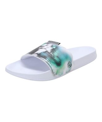 Puma Unisex MAPF1 Graphic Leadcat FTR Slide Sandal, White-Spectra Green, 45 EU, weiß, 46 EU