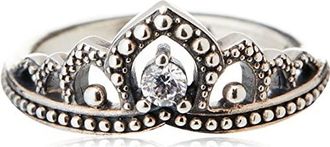 Pandora Pandora Moments Bague Tiare Volute Royale en argent sterling avec zircones cubiques transparentes, taille 48