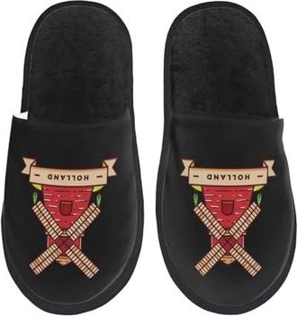 Generic Confortable Pantoufles Moulins &agrave; vent n&eacute;erlandais Chaussures de Maison Chaud Chaussons en Feutre pour Homme Femme Hiver L