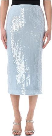Rotate Rotate Birger Christensen, Femme, Jupes, Bleu, Taille: 40 FR Draped Skirt