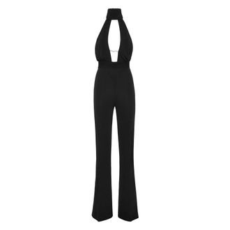 Philipp Plein Halter Neck Backless Jumpsuit - - Jumpsuits & Playsuits - Damen - Schwarzk - L