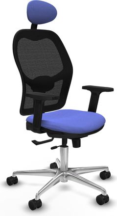 Piqueras y Crespo Arbeitscomputerstuhl mit 2D-Armen, h&ouml;henverstellbarer Lendenwirbelst&uuml;tze und festem Kopfteil, ausgestattet mit Syncro/Traslack und injiziertem Schaums