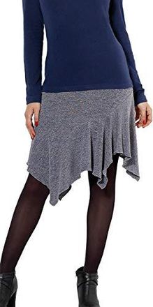 Coline Jupe Courte Hiver asym&eacute;trique - Couleur : Gris - Taille : XL