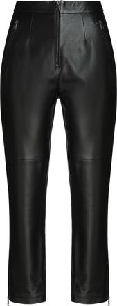 8 by YOOX LEATHER PANTS W/ ZIP-FASTENING