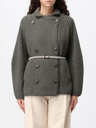 Brunello Cucinelli Cardigan crois&eacute; en pur cachemire avec ceinture &agrave; la taille
