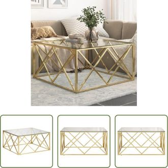 vidaXL vidaXL Edelstahl - Couchtisch Golden Edelstahl und Hartglas