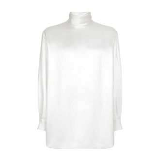 Dolce & Gabbana Oversized Seiden-Rollkragenpullover - - Tops - Herren - Wei&szlig; - L