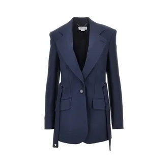 Stella McCartney Single-breasted jacket with press-studs belt Woman 40