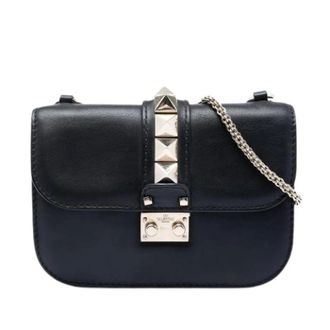 Valentino Pre-owned Small Rockstud Glam Lock Crossbody - Femme - Pre-owned - Noir - Taille: ONE Size