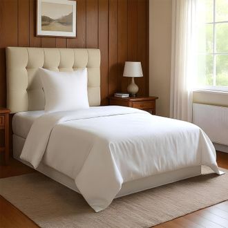 Pizuna 800 Fadenzahl aus Baumwolle Bettw&auml;sche Wei&szlig;, 100% Langstaple Baumwolle Bettbezug und Kissenbezug, Mako Satin 2-Teilig Bettw&auml;scheset 155x200 + 80x80 We