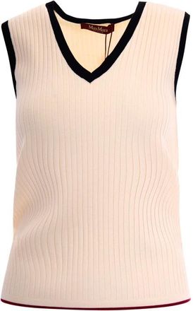 Max Mara Femme, Pulls, Blanc, Taille: 40 FR Mile V-neck Tricots