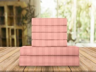 Elegant Comfort Luxuri&ouml;se weiche Bettlaken Dobby Stripe 1500, Premium-Hotelqualit&auml;t, Mikrofaser, Weichheit, Knitter- und lichtbest&auml;ndig (4-teilig), Bettw&auml;scheset, Twi