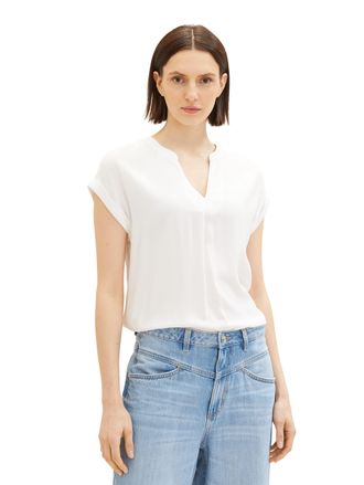 Tom Tailor Damen 1037231 Basic Bluse, 10315-Whisper White, 34