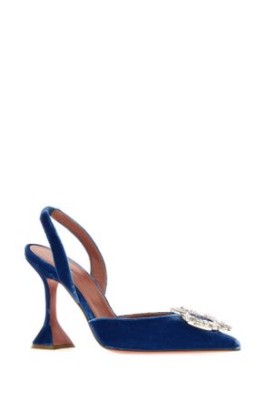 Amina Muaddi Indigoblue Slingback Heel - Navy