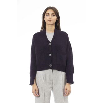 Alpha Studio Femme, Pulls, Violet, Taille: 38 FR Cardigan à boutons avec poches