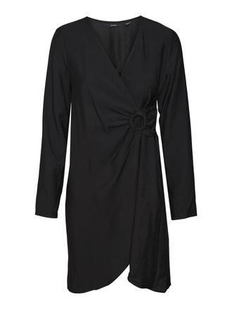 Vero Moda Vero Moda Womens VMABBI NAN LS MINI Dress WVN Kleid, Black, XS