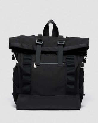 Dr. Martens Leder Tech Roll Top Rucksack in Schwarz