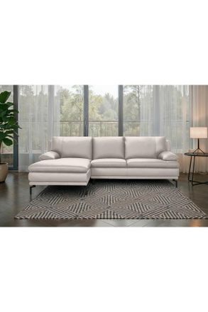 MID.YOU Mid.you Ecksofa, Wei&szlig;, Leder, Echtleder, B&uuml;ffelleder, 248x158 cm, Wohnzimmer, Sofas & Couches, Sofas, Ledersofas