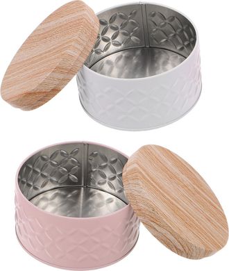 Aboofan Runde Keksdosen aus Metall mit Deckel Luftdicht Kleine Snackboxen f&uuml;r Kekse und S&uuml;&szlig;igkeiten Wei&szlig;e Rosa Vorratsdosen f&uuml;r K&uuml;che und Festtagsgeschenke