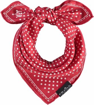 Fraas Halstuch Damen gepunktet - 51 x 51 cm Größe - Nickituch Seide - Seidentuch für Damen mit Polka Dots Muster - Bandana Tuch perfekt für den Sommer Rot