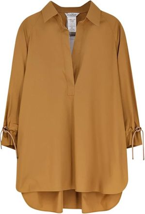 Max Mara Femme, Blouses et Chemises, Brun, Taille: 36 FR Mxmadorni Cotton Shirt