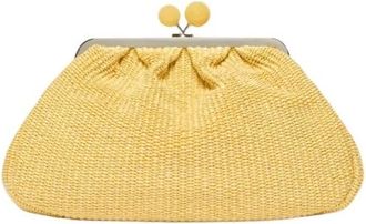 Max Mara Pasticcino Bag Medium Effetto Rafia - Femme - Sacs - Jaune - Taille: ONE Size