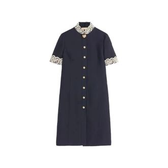 Valentino Garavani Femme, Robes, Bleu, Taille: 42 FR Robe Midi Crepe Couture