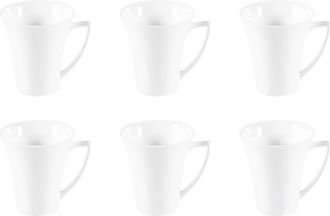 Retsch Arzberg 149996321 Kaffeebecher 320 ml, New Bone China Porzellan, weiß (6er Pack)