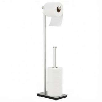 Kes Toilettenpapierhalter Stehend Klorollenhalter Klopapierhalter Edelstahl SUS304 Toilettenrollenhalter Freistehend WC Rollenhalter Badezimmer Aufbewahru