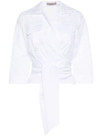 D.exterior chemise cache-coeur à fleurs brodées - Blanc