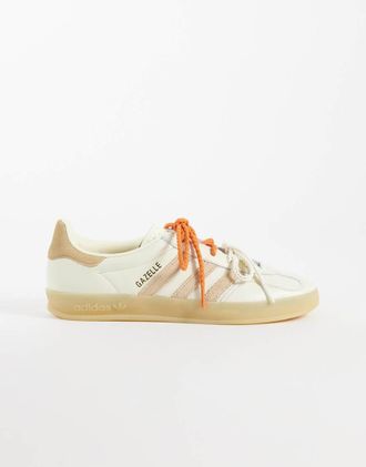 adidas Originals Gazelle - Baskets avec double lacets - Blanc cass&eacute;