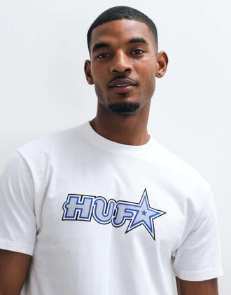 HUF T-Shirt mit Galaxie-Print in Wei&szlig;