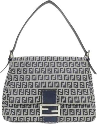 Fendi Pre-owned Mamma Baguette Canvas Shoulder Bag - Femme - Pre-owned - Gris - Taille: ONE Size