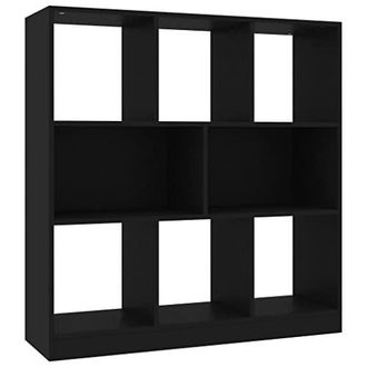 vidaXL Bibliothèque, Meuble de Rangement avec Compartiment, Armoire à Livres Salon Salle de Séjour Intérieur, Moderne, Noir Bois dIngénierie