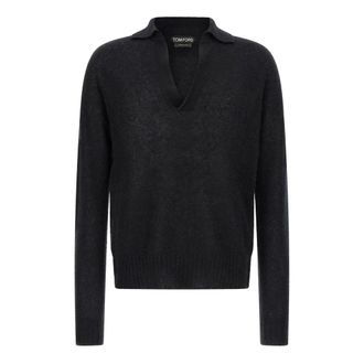 Tom Ford Strickpolohemd aus Kaschmir und Seide - - Knitwear - Herren - Schwarzk - L