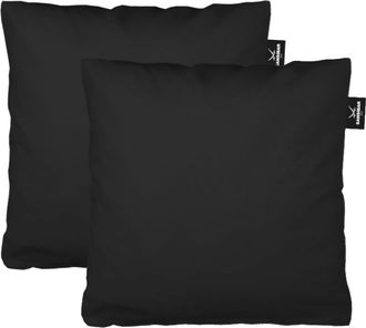 Sansibar Uni Jersey Kissenhülle, 40x40 cm, mit edlem Fähnchen am Steg, Sylt, Jersey, Perfekter, faltenfreier Sitz, Antipilling Ausrüstung (40x40 cm, schwarz, 2