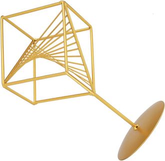 Artibetter Moderne Geometrische Metallskulptur Goldfarbene Dekoration f&uuml;r B&uuml;ro Wohnzimmer Vielseitige Wohnaccessoires Robustes Eisen f&uuml;r Regal und Schreibtisch