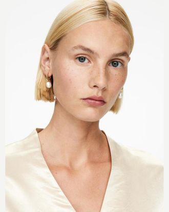 Arket Hoops Mit Perle -Goldfarben