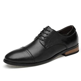 Generic Chaussures Oxford Formelles for Hommes, Chaussures Derby &agrave; Lacets et Bout Rond, Bout Droit, Cuir r&eacute;sistant, antid&eacute;rapantes, Basses, Classiques(Noir,42