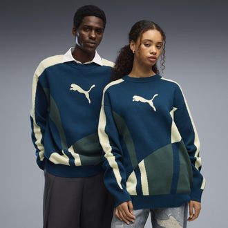 Puma Pull en maille d&eacute;contract&eacute;e T7 Unisexe, V&ecirc;tements, Bleu, XXL