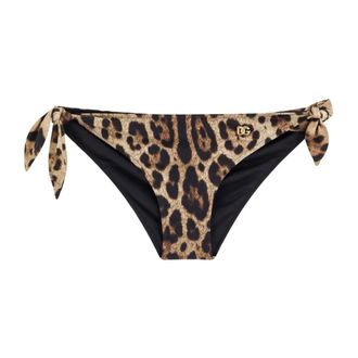 Dolce & Gabbana Femme, Maillots de bain, Brun, Taille: 44 FR Bas de Bikini Imprim&eacute; Animalier