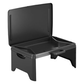 Holibanna SHERCHPRY Klappbarer Tragbarer Laptop Schreibtisch mit Aufbewahrung Multifunktionaler Scho&szlig; und Arbeitstisch f&uuml;r Erwachsene Schwarz Platzsparend f&uuml;r L