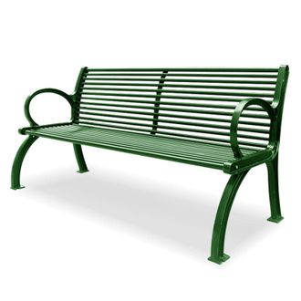 Generic Metall-Gartenbank mit R&uuml;ckenlehne und Armlehnen, Wetterfeste Aubenbank f&uuml;r Parks, Terrassen, Belastbar Bis 300kg