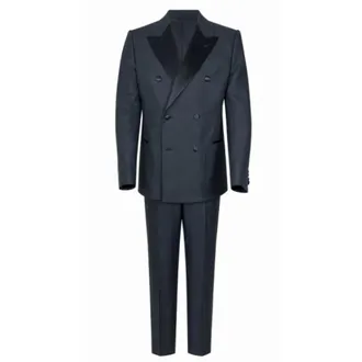 Giorgio Armani Homme, Costumes, Bleu, Taille: M Costume crois&eacute; &agrave; revers &agrave; pointe
