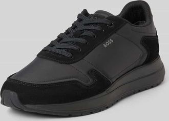 HUGO BOSS Sneaker aus Textil mit Veloursleder-Besatz