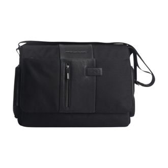 Piquadro Umweltfreundliche Messenger Tasche Schwarz Leder - - Bags - Herren - Schwarzk - ONE SIZE