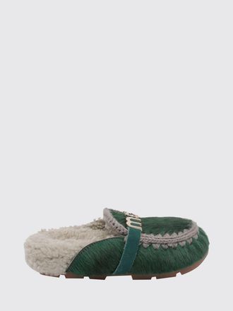 Mou Mules Winter Bio en poulain avec doublure en shearling et logo en m&eacute;tal