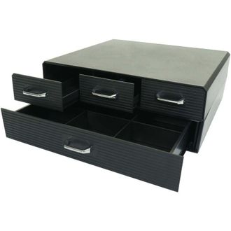 Hhg Bo&icirc;te &agrave; tiroirs pour capsules de caf&eacute;/sachets de th&eacute; 764, Bo&icirc;te de rangement avec 4 tiroirs Caisse 13x34x31cm