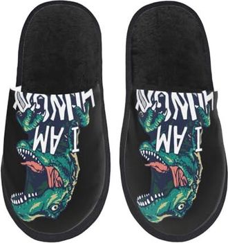 Generic Chaussons Femme Homme Dinosaures Affamés Maison Chaussures Lavable Doublées En Peluche Pantoufles DExtérieur, Pour Intérieur Extérieur, Mariage, Femme